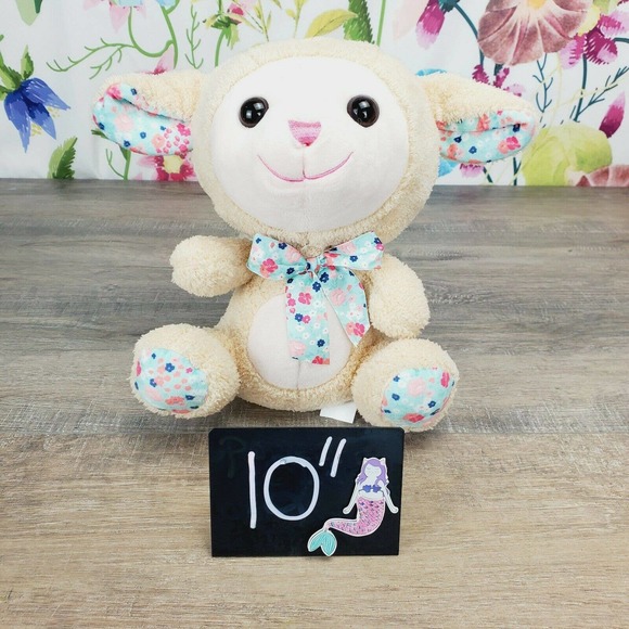 Hugfun | Toys | Hugfun Lamb Plush Easter Flower Print Ears Feet Bow ...